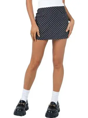 Princess Polly Selby Polka Dot Mini Skirt - Black Polka Dot