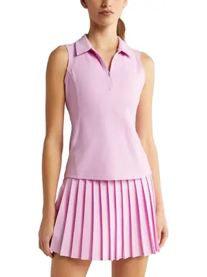 Zella Zella Replay Half Zip Polo Tank Purple Pastel