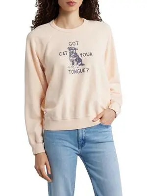 MOTHER The Biggie Concert Graphic Sweatshirt - Cat Got Your Tongue