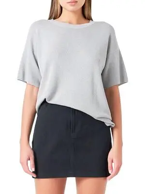 GREY LAB Metallic Knit Top - Grey