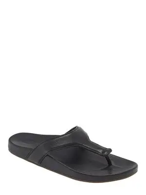 Olukai OluKai Kipea Lipi Thong Sandal Black/black