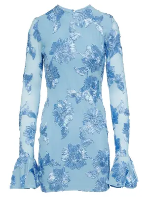 Remain Birger Christensen Bridal Floral-appliqué Mini Dress - Blue