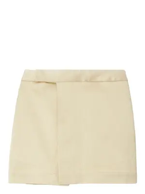 Sasuphi Andrea Silk And Cotton-blend Twill Mini Wrap Skirt - Yellow