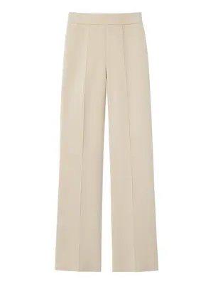 Lafayette 148 New York Crepe Knit Flared Ankle Pants - Plaster