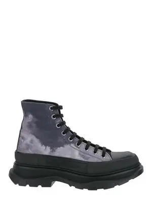 Alexander McQueen Sky Print Tread Slick Boots - Black/blue