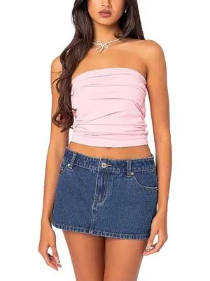 EDIKTED Ruched Tube Top - Pink