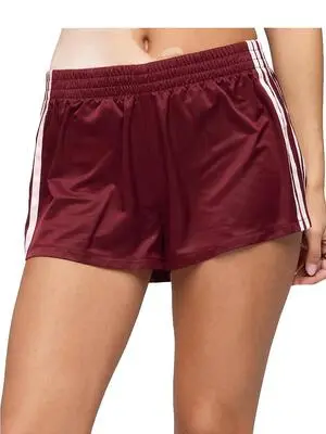 EDIKTED Nikki Nylon Shorts - Wine