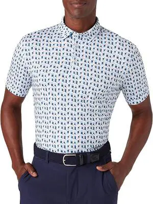Mizzen+main Versa Short Sleeve Polo Patriot Print