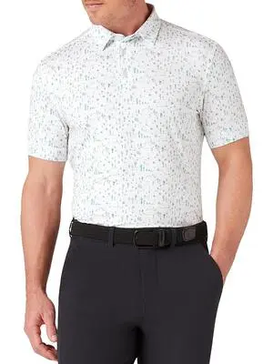 Mizzen+main Versa Short Sleeve Polo White Cacti