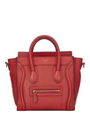 Celine Leather Luggage Nano Red