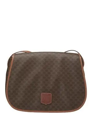 Celine Coated Canvas Macadam Messenger Bag - Brown