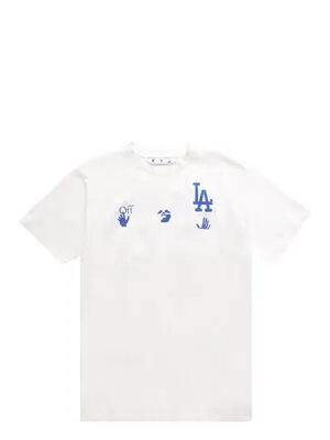 Off-White X Mlb Los Angeles Dodgers Tee /blue - Cream