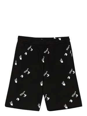 Off-White Logo Allover Sweatshorts - Black