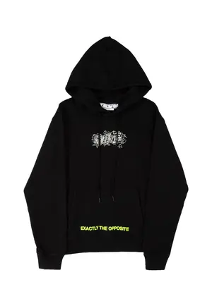 Off-White Graffiti Layer Slim Hoodie - Black
