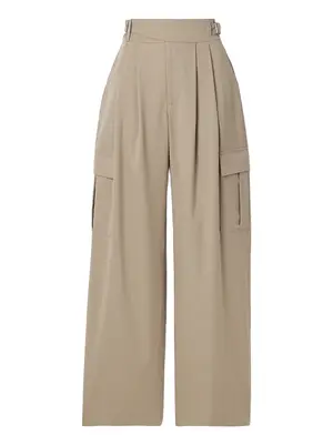 SALON 1884 Net Sustain Buckled Pleated Twill Cargo Pants - Gray