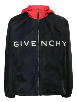 Givenchy Logo-print Hooded Jacket - Blue