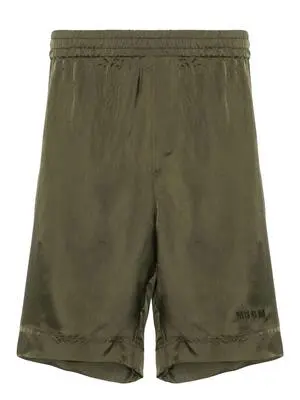 MSGM Embroidered-logo Track Shorts - Green