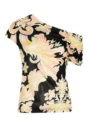 Etro Floral-print Crepe Blouse - Black