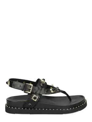 Ash Uteca Stud-embellished Leather Sandals - Black