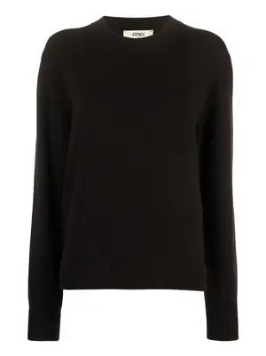 Fendi Crew-neck Long-sleeve Jumper - Black