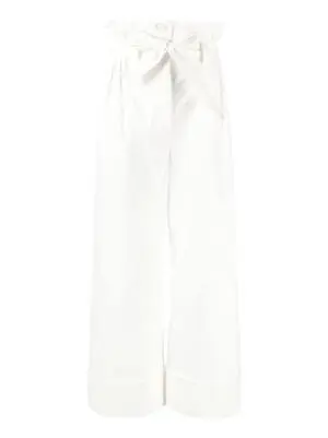 Max Mara Paper-bag Waist Trousers - White