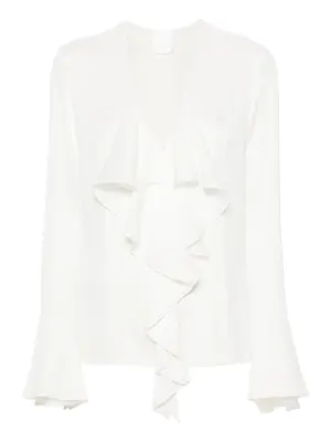 Givenchy 4g-jacquard Silk Blouse - White
