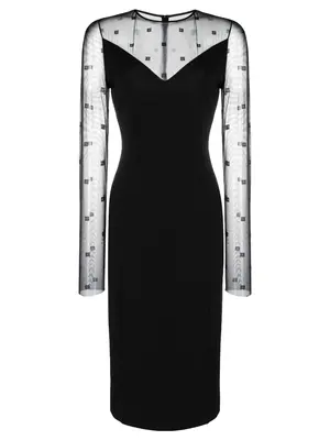 Givenchy Logo-jacquard Midi Dress - Black