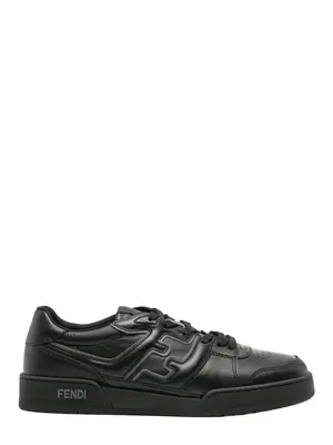 Fendi Match Leather Sneakers - Black