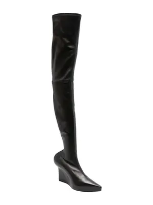 Givenchy 80mm Leather Thigh-high Boots - Black