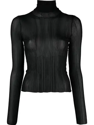 Givenchy Semi-sheer Mock-neck Top - Black
