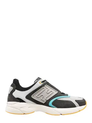Fendi Logo-embossed Low-top Sneakers - Grey
