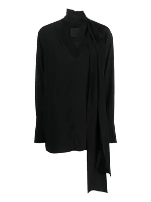 Givenchy Pussy-bow Silk Blouse - Black