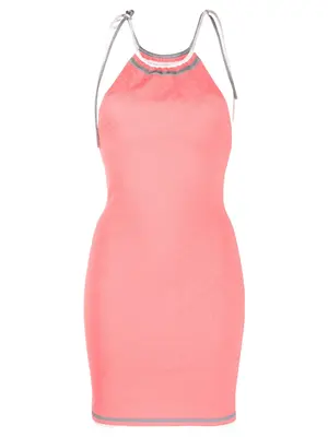 Fendi Halterneck Knitted Mini Dress - Pink