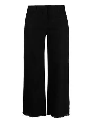 Max Mara Cropped Linen-blend Trousers - Black