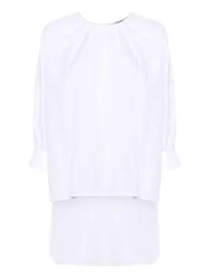 Max Mara Pleated Crew-neck Blouse - White