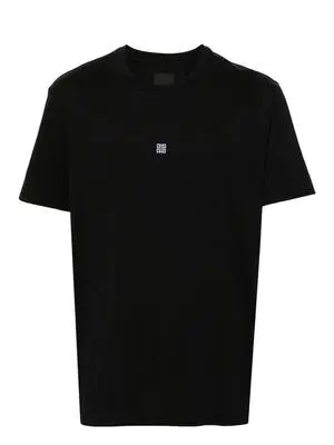 Givenchy 4g-embroidered Cotton T-shirt - Black