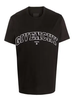 Givenchy Logo-embroidered Cotton T-shirt - Black