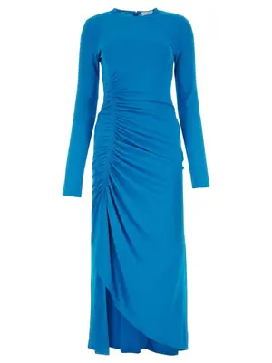 Givenchy Long-sleeve Draped Maxi Dress - Blue