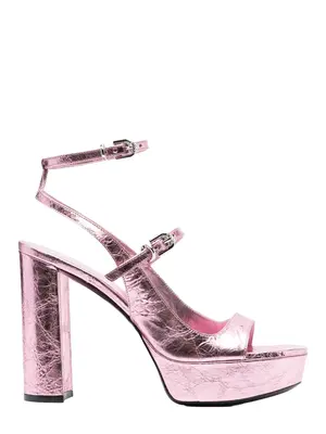 Givenchy Voyou 120mm Platform Leather Sandals - Pink