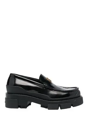 Givenchy Logo-plaque Leather Loafers - Black