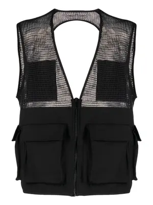 Givenchy Zip-up Cotton Cargo Gilet - Black