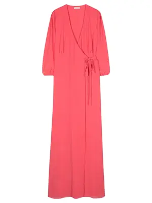 Patrizia Pepe Pleat-detail Wrap Dress - Pink