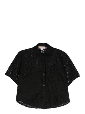 Michael Kors Leopard Corded-lace Shirt - Black