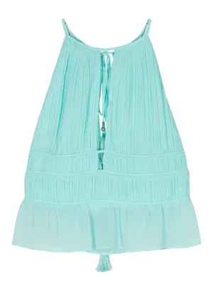 Patrizia Pepe Pleated Sleeveless Top - Blue