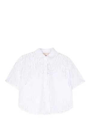 Michael Kors Leopard Corded-lace Shirt - White