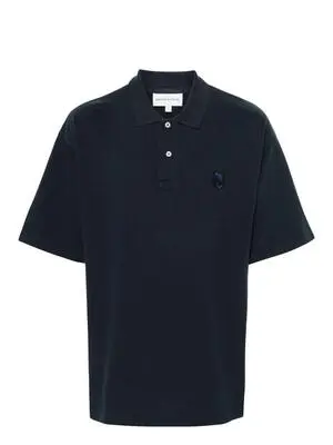 Maison Kitsuné Fox-patch Polo Shirt - Blue