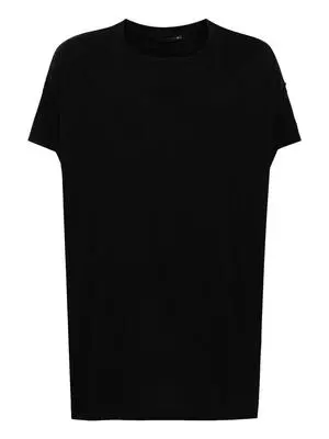 MARINA YEE Draped-detail Cotton T-shirt - Black
