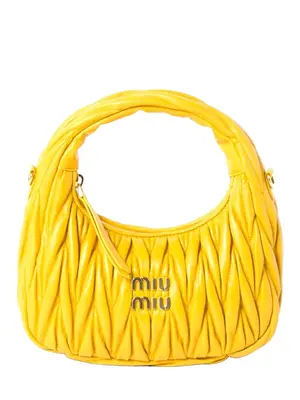 Miu Miu Wander Matelassé Shoulder Bag - Yellow