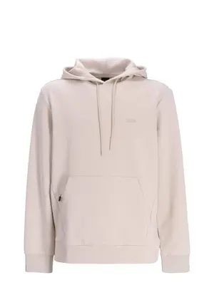 BOSS Logo-appliqué Jersey Hoodie - Neutrals