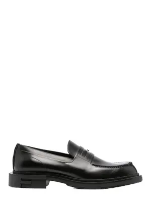 Fendi Frame Leather Loafers - Black